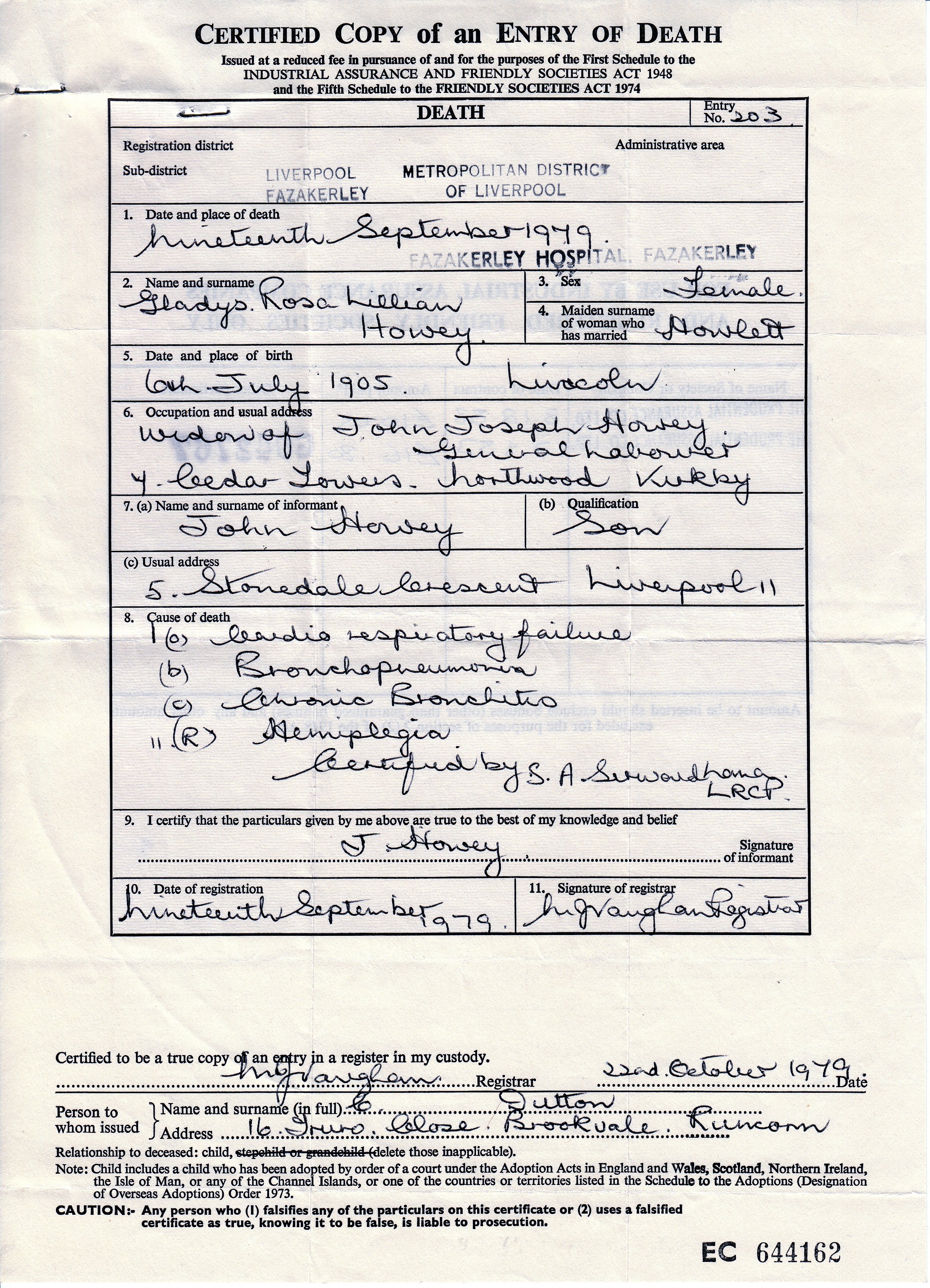 Gladys Gray (1905-1979) – Hollingsworth Family History